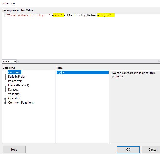SSRS…How to bold part of an expression – Jim Salasek's SQL Server Blog
