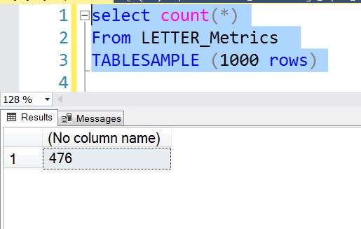 SQL Server: TableSample clause – Jim Salasek's SQL Server Blog